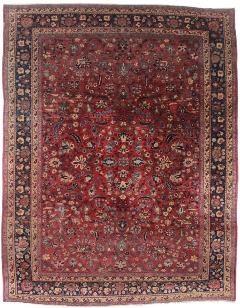 Antique Persian Mashad 8x11 Wool Oriental Rug 8812
